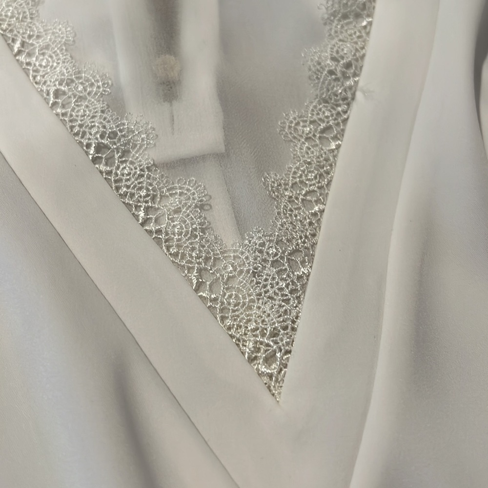 Ted Baker London Lulabel White Lace Trim Sheer Top Si… - Gem